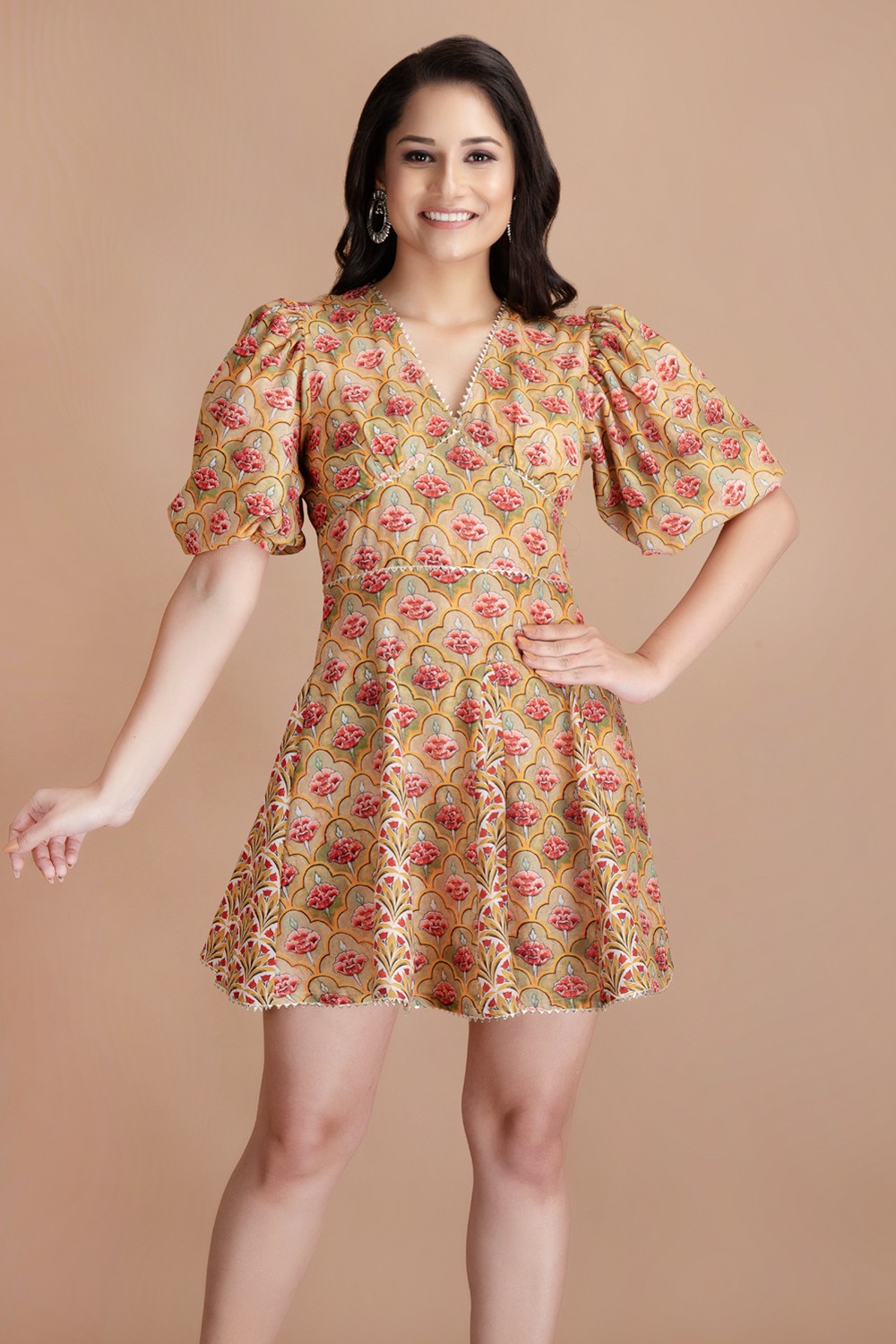 Designer Printed Short Dress - Street Style Store