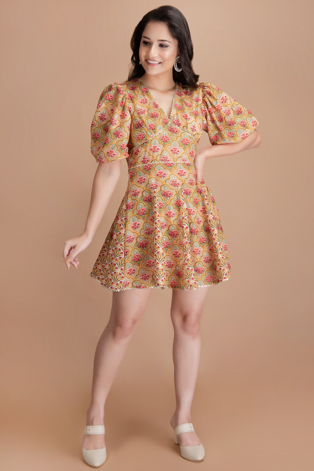 Designer Printed Short Dress - Street Style Store