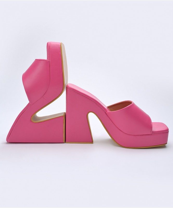Pink chunky platform heels | Street Style Store | SSS