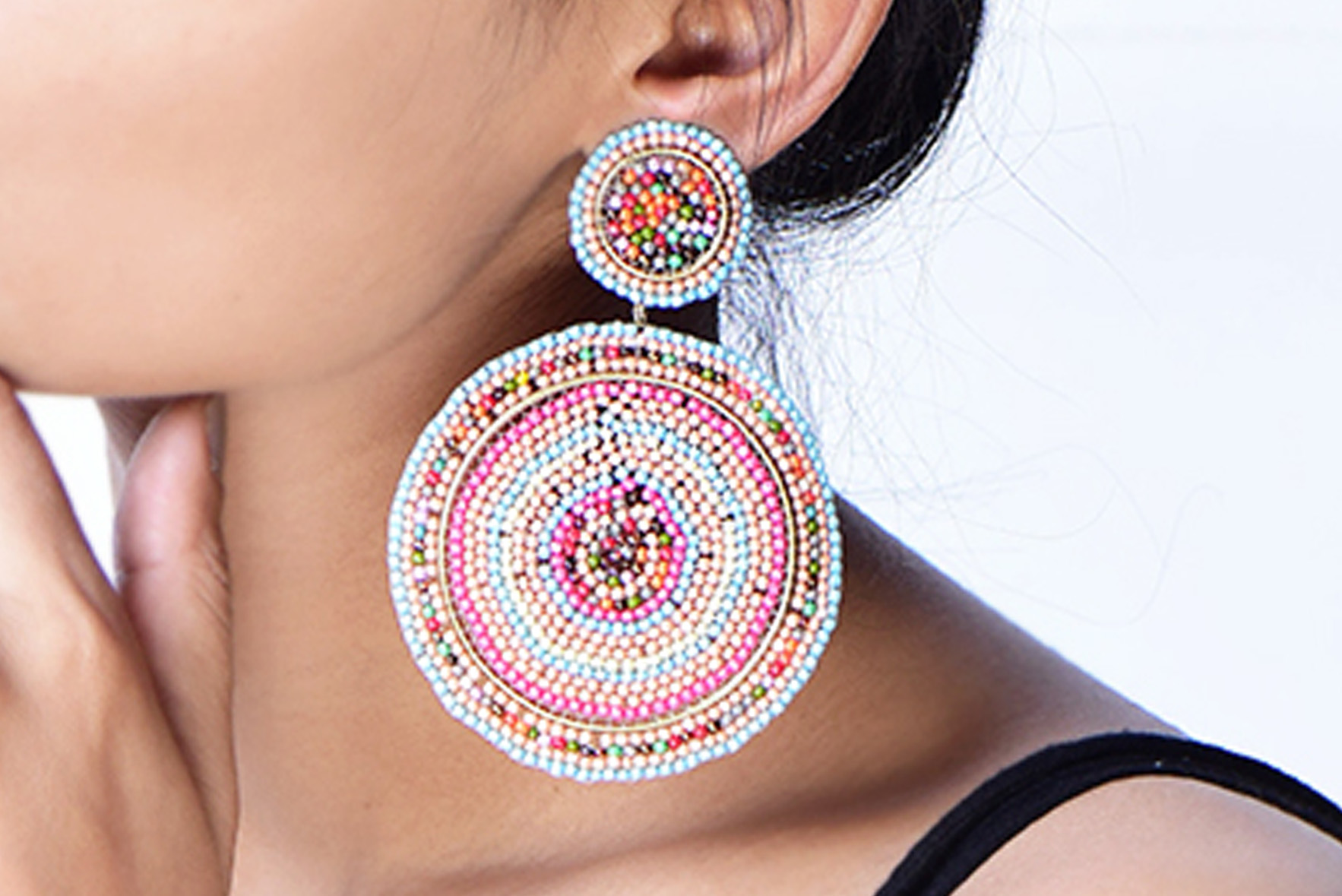 Round shape beaded earrings - Street Style Store